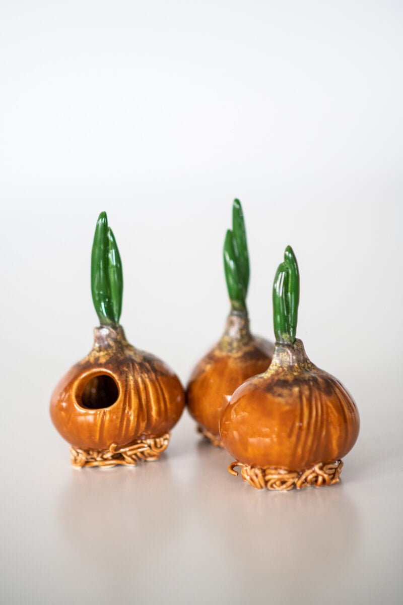 Keramikinis dantų krapštukų laikiklis „Svogūnas“ — Story by Nature